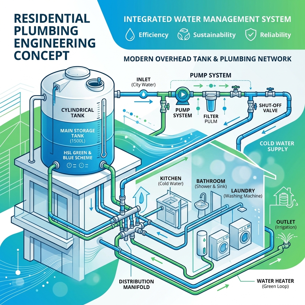 Water Tank Size Calculator India 2026 | How Many Litre Tank for Family